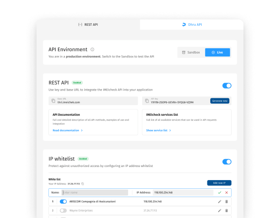 API for developers | IMEIcheck.net